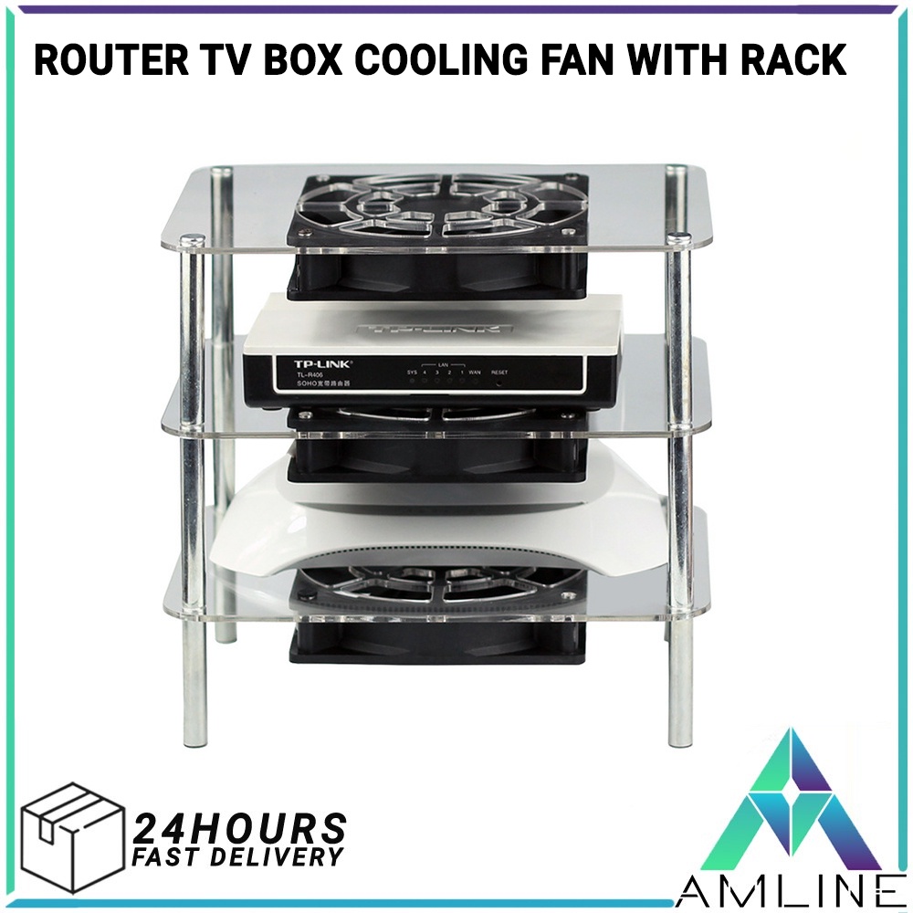 Router TV Box Media Box Cooling 3 Layers Rack with 12cm USB TV Box ...
