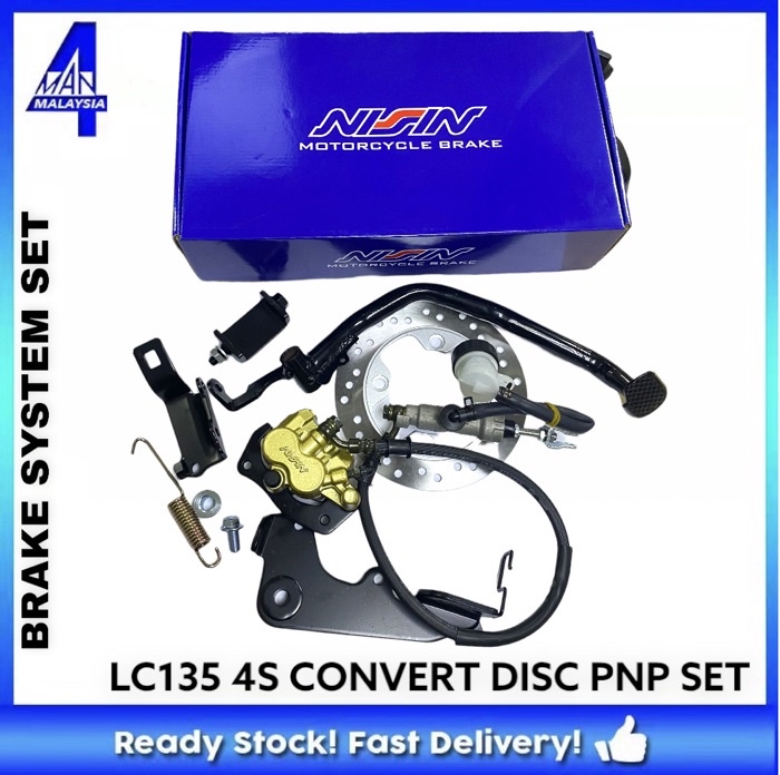 NISSIN LC135 4S CONVERT BRAKE DISC PNP SET REAR BRAKE SYSTEM 2POT ...
