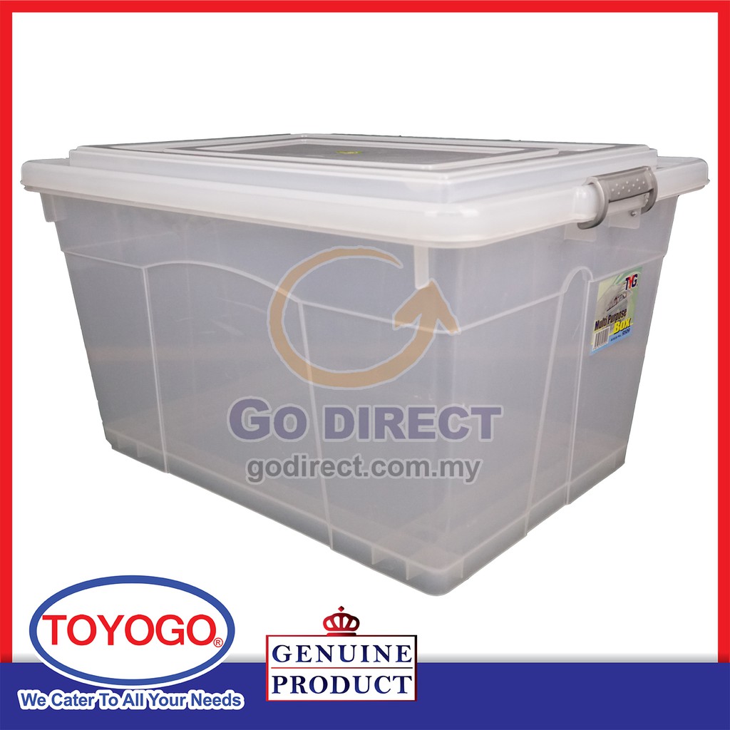 TOYOGO 79L Storage Box LARGE Translucent w/ Wheels Cover Clip Home Food ...