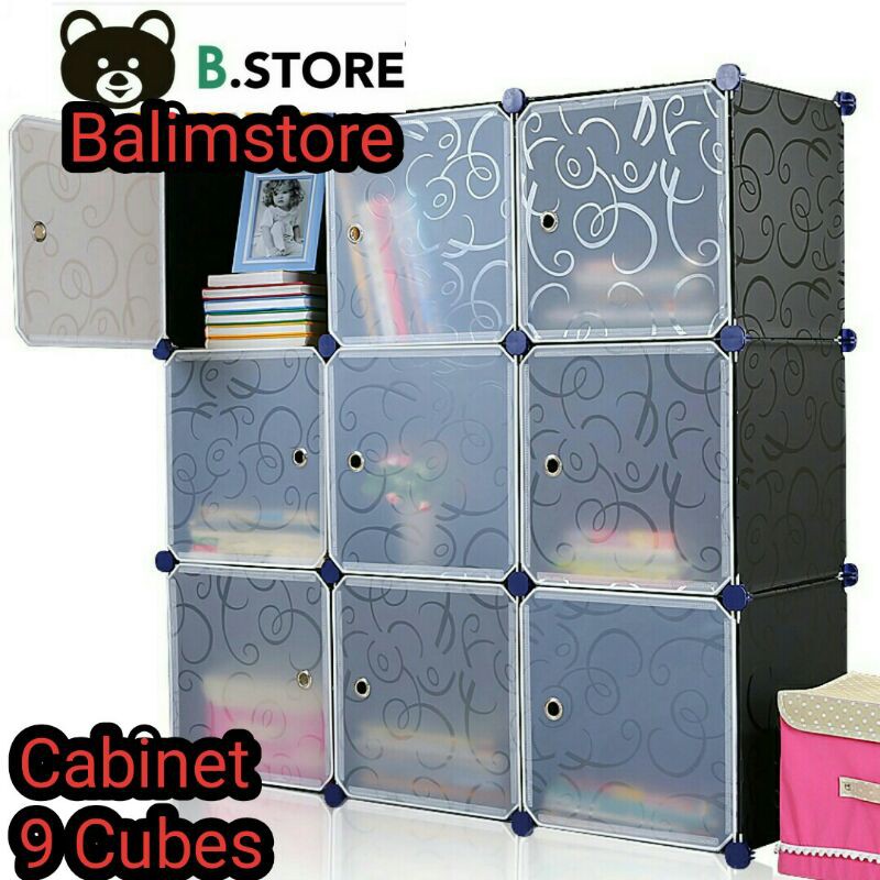 Balimstore Cabinet 9 Cubes Cube DIY Wardrobe Almari Kain Tempat Baju ...