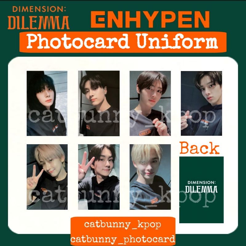 Photocard Uniform Enhypen Dimension Unofficial Dilemma | Shopee Malaysia