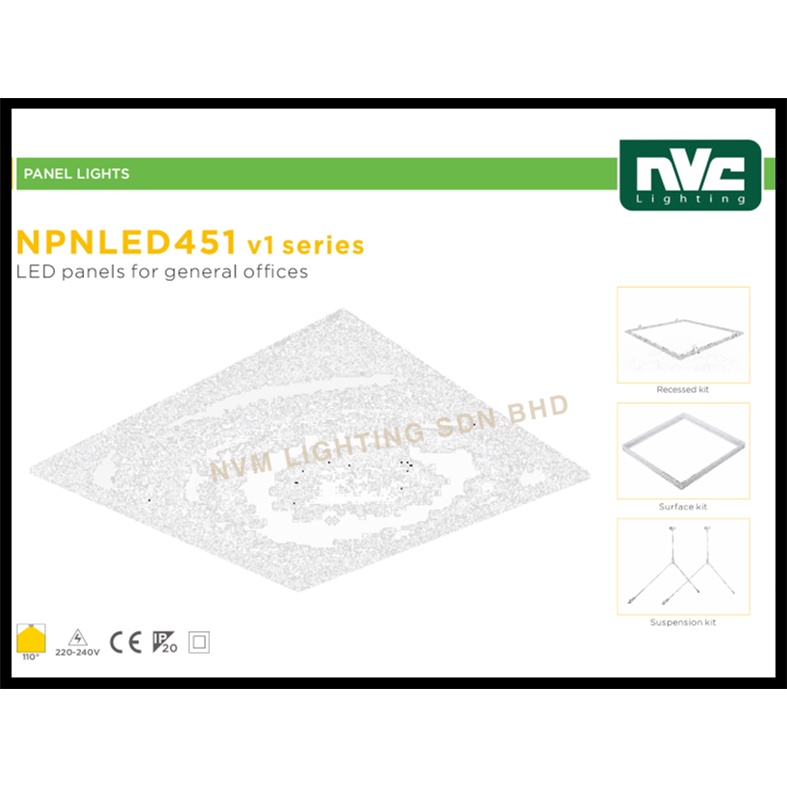 NVC NPNLED4514 LED Ceiling Panel Light 43w Daylight Upgrated High Lumen ...