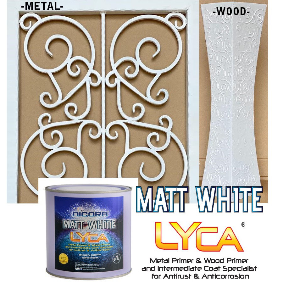 💥NICORA LYCA MATT WHITE PAINT Finish💥 (1L/5L) Solvent Based For ...