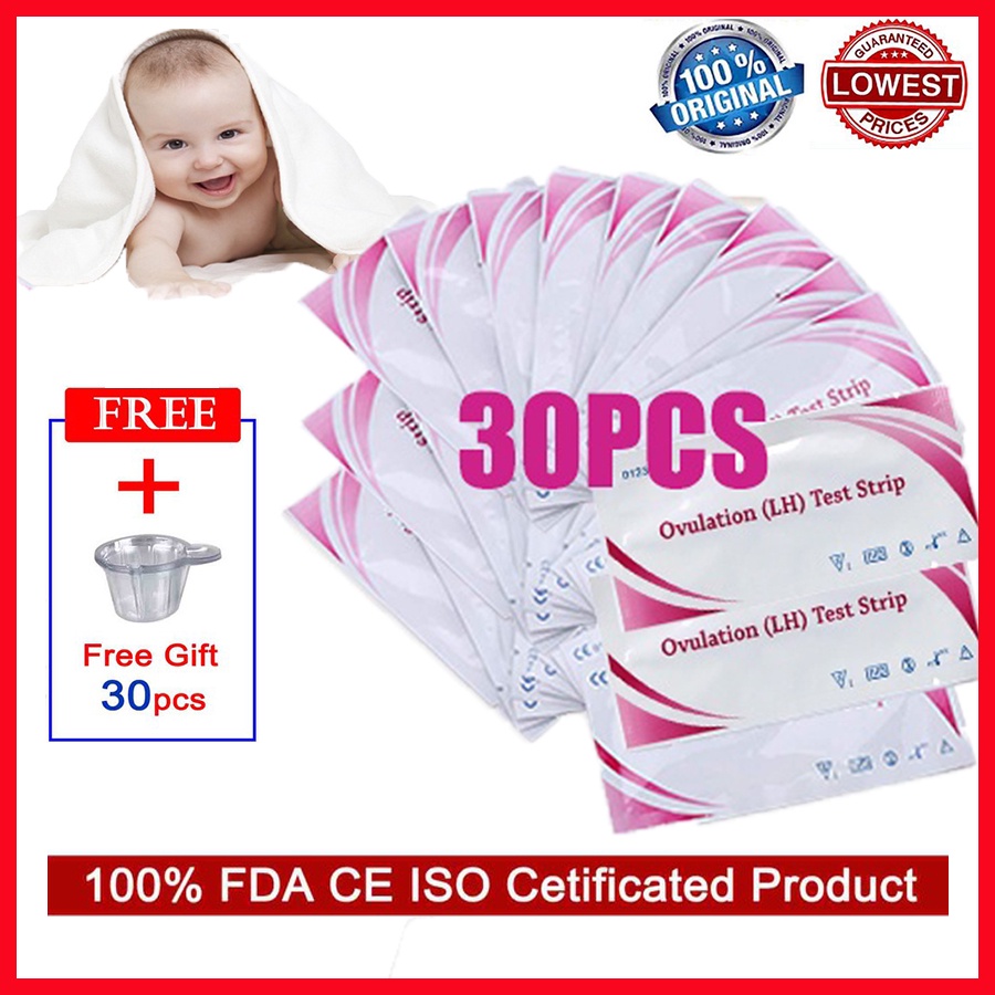 30pcs Ovulation Test Strip LH Test OPK Pregnancy Test + 30pcs Urine ...