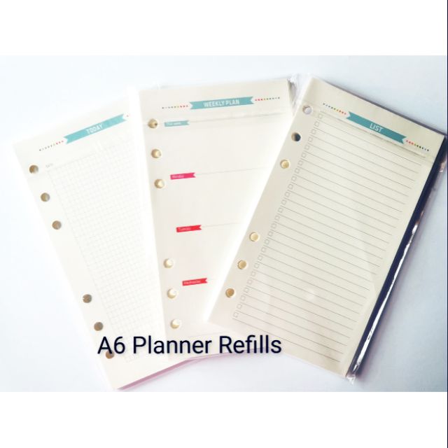 A6 PLANNER REFILL INNER PAPER PAGE A6活页本6孔替芯 | Shopee Malaysia