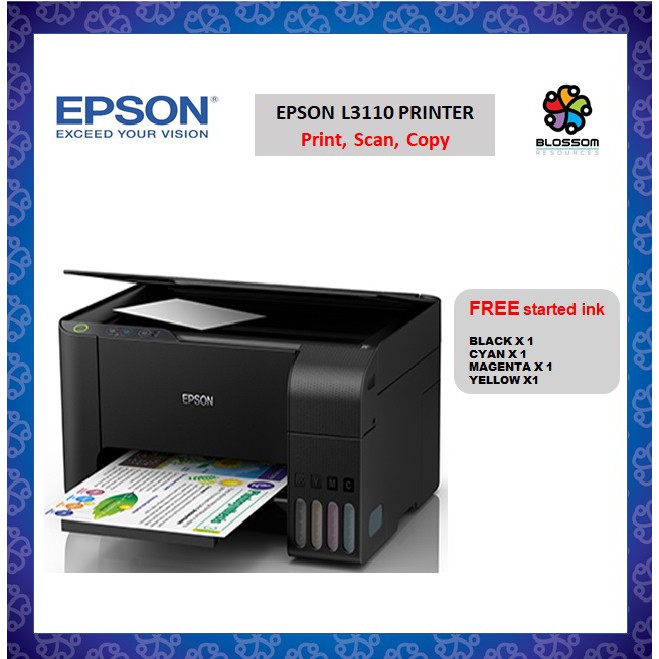 EPSON ECOTANK L3110 / L3116 3 IN 1 PRINTER (PRINT SCAN COPY) REFILLABLE ...