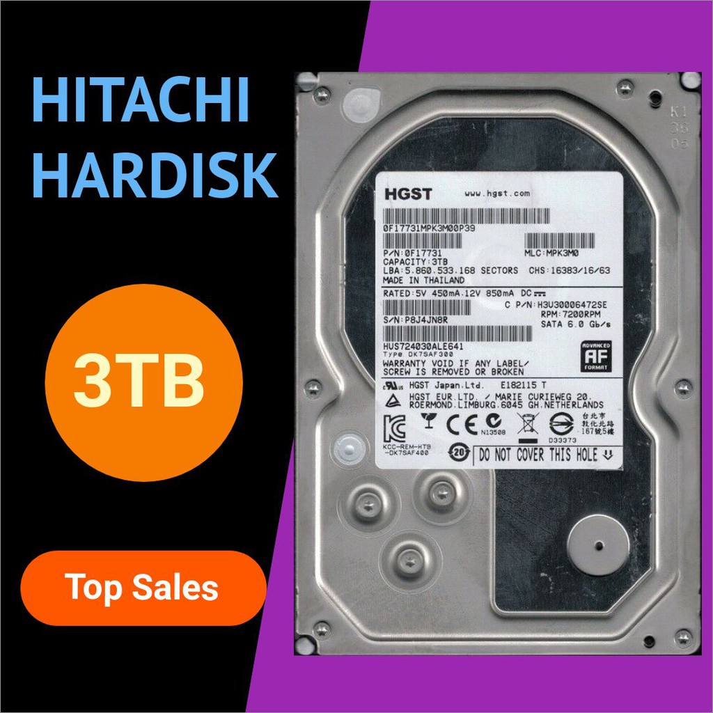 HITACHI HGST/VIVETRONIC 2TB/3TB Internal HDD Internal Hard Disk 3.5 ...