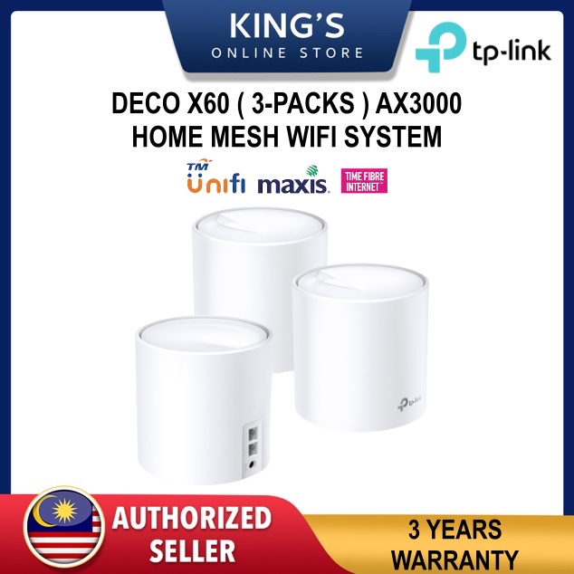 TP-LINK DECO X60 AX3000 WiFi 6 Mesh WiFi Router, Whole Home Wireless AX ...