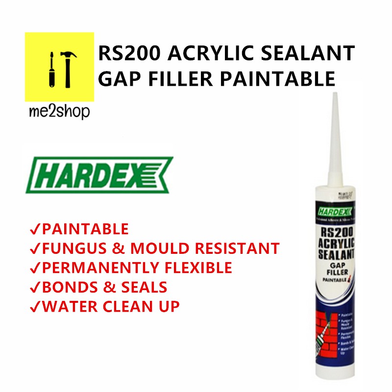 RS200 HARDEX ACRYLIC SEALANT GAP FILLER PAINTABLE(WHITE)/SILICONE ...