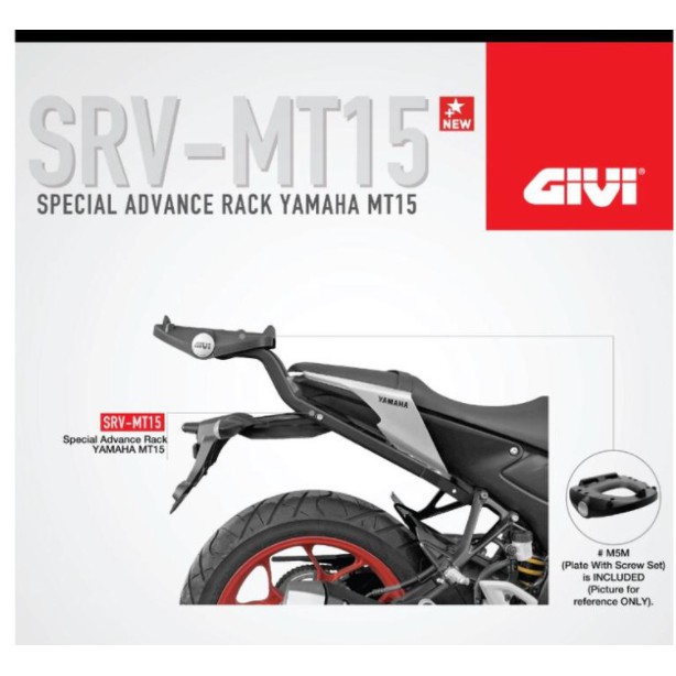 GIVI HEAVY DUTY MONORACK YAMAHA MT15 SPECIAL RACK HEAVY DUTY RACK SRV ...