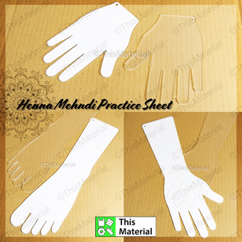 Henna Mehndi Acrylic Practice Sheet Mehendi Design Hand Foot Reusable ...