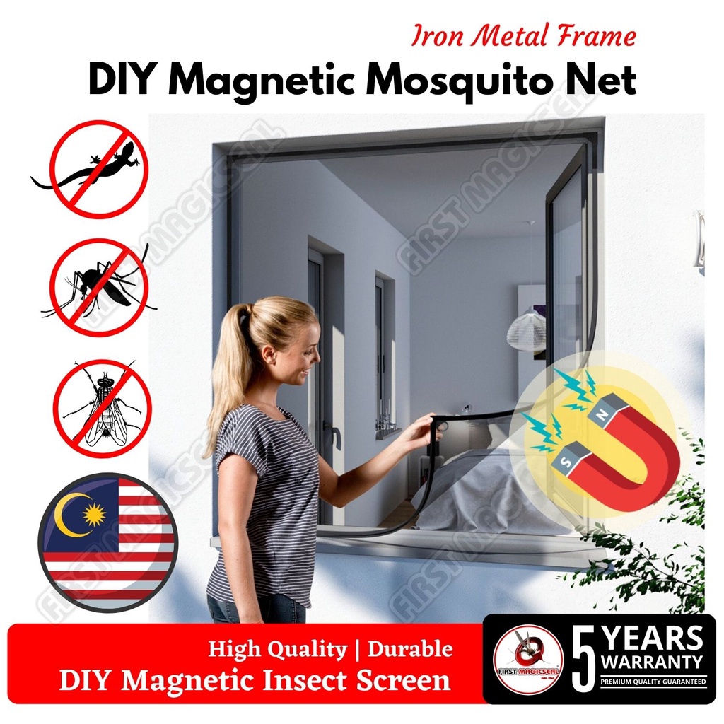 1stMagicSeal - (Full Set - IRON Frame) DIY Magnetic Mosquito Net Insect ...