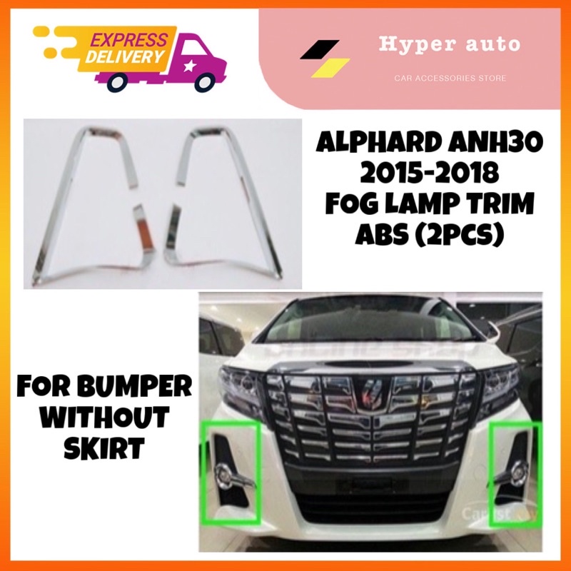 TOYOTA ALPHARD 2015-2017 AERO Front Bumper Fog Light Cover Trim ABS ...