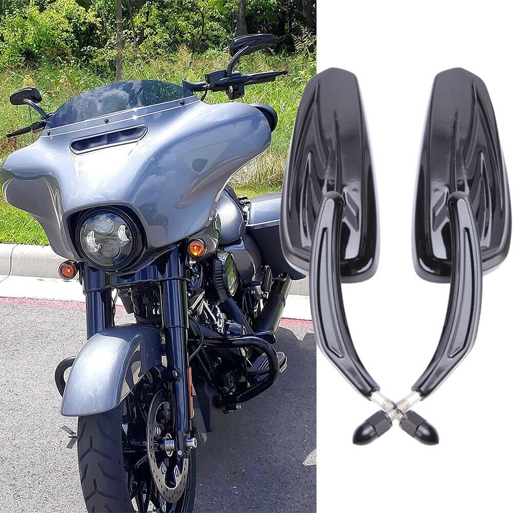 Black Motorcycle Rearview Side Mirror For Harley Davidson Street Glide ...