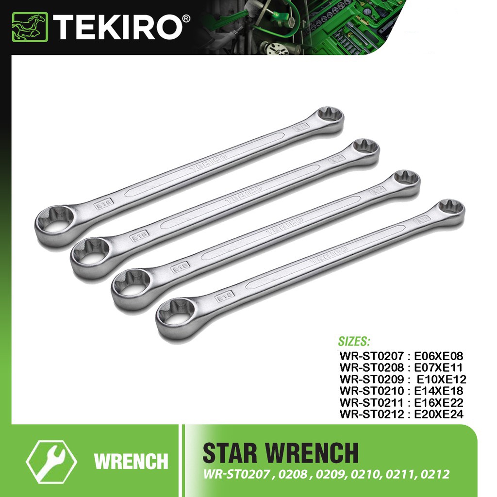 TEKIRO Star Wrench Kunci Ring Bintang Spanner WR-ST0207/ST0208/ST0212 ...