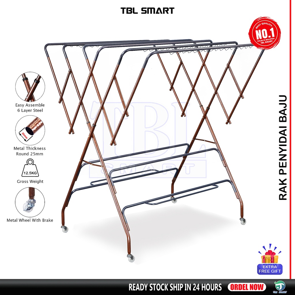 Penyidai Baju TBL H8 - Foldable Cloth Drying Rack / Ampaian Baju ...
