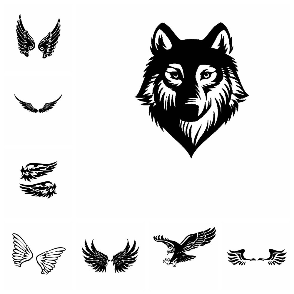 Cool wing Car Stickers Funny Wrap Vinyl Auto Decals Interesting ...