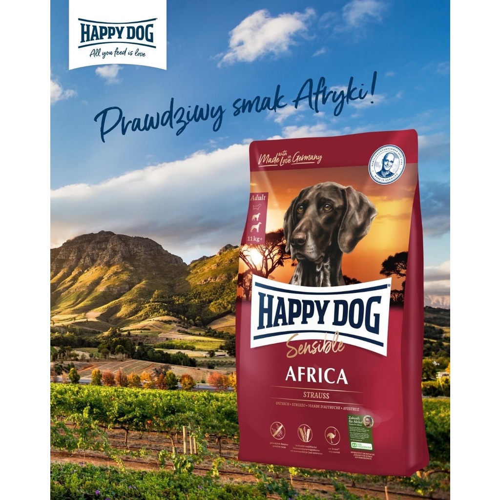 12.5kg (Bonus Pack) HAPPYDOG Sensible Africa Dog food Made in Germany ...