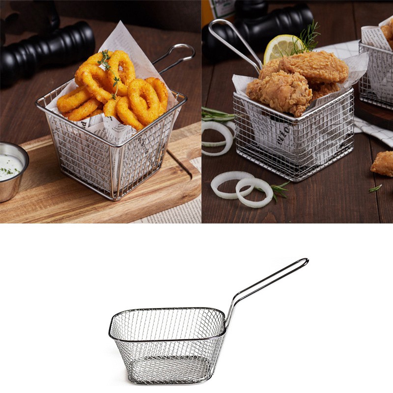 French Fries Deep Frying Fryer Basket Chips Fryer Mesh Strainer ...