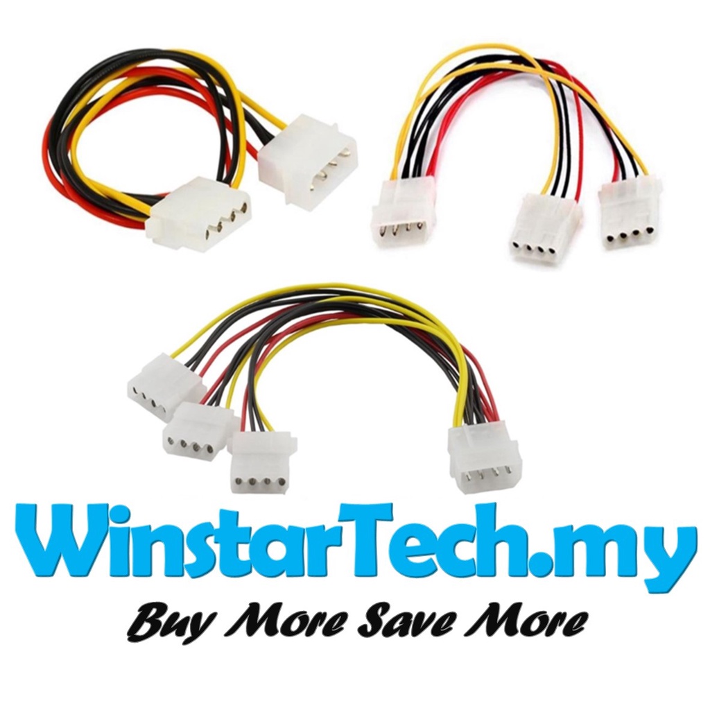 4pin IDE Molex Male to 4 pin IDE Molex Female Power Extension Cable CPU ...