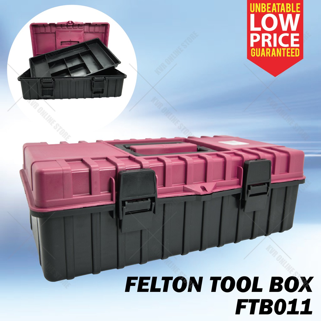 Felton Tool Box Red FTB 011 Multipurpose Organiser Plastic Storage ...