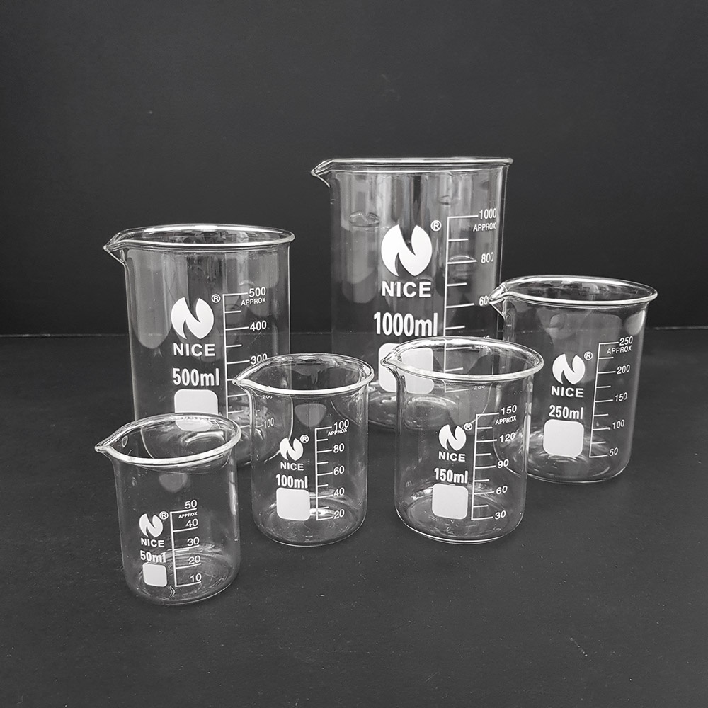 READY STOCK *NEW* Set of 6PCS NICE® Glass Beaker Borosilicate Glass Low Form 50ml,100ml,150ml ...