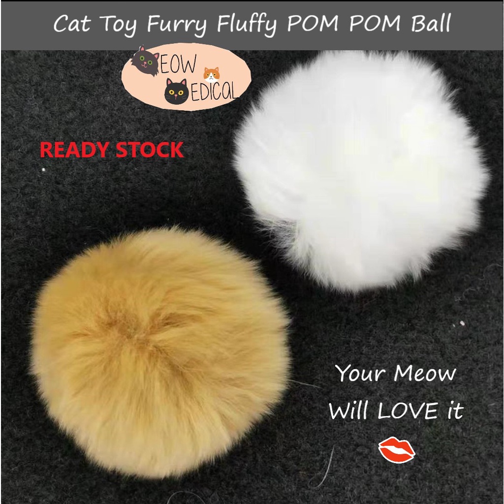 *READY STOCK*Cat Toy Furry Fluffy Pom Pom Ball/Cat teaser replacement ...