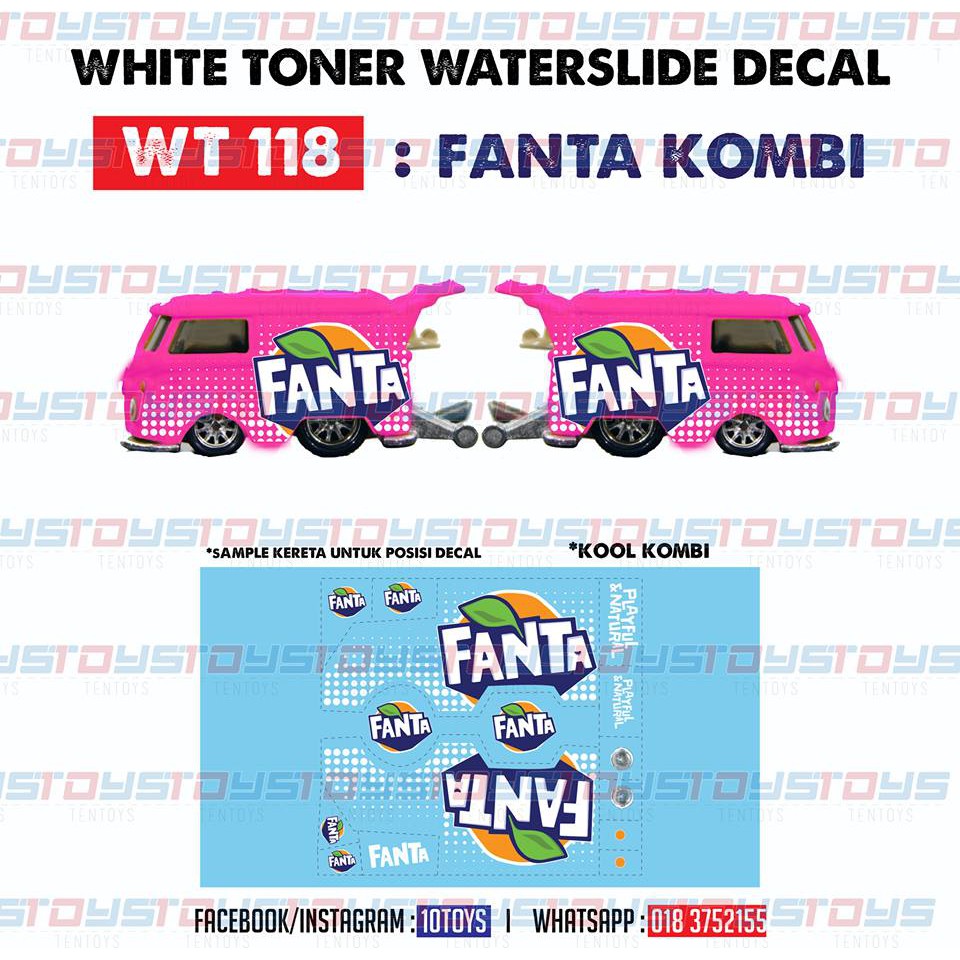 Hot wheels white toner decal WT118 (Fanta Kombi) | Shopee Malaysia