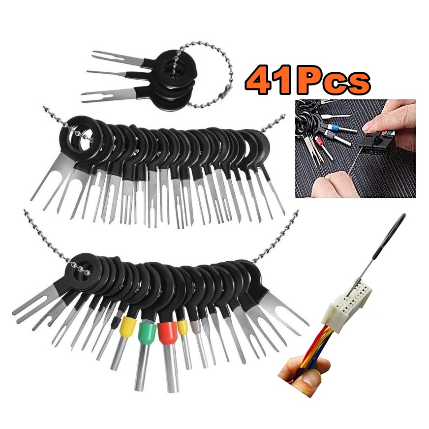 41Pcs Wire Terminal Removal Tool Cable Connector Crimp Pins Extractors ...