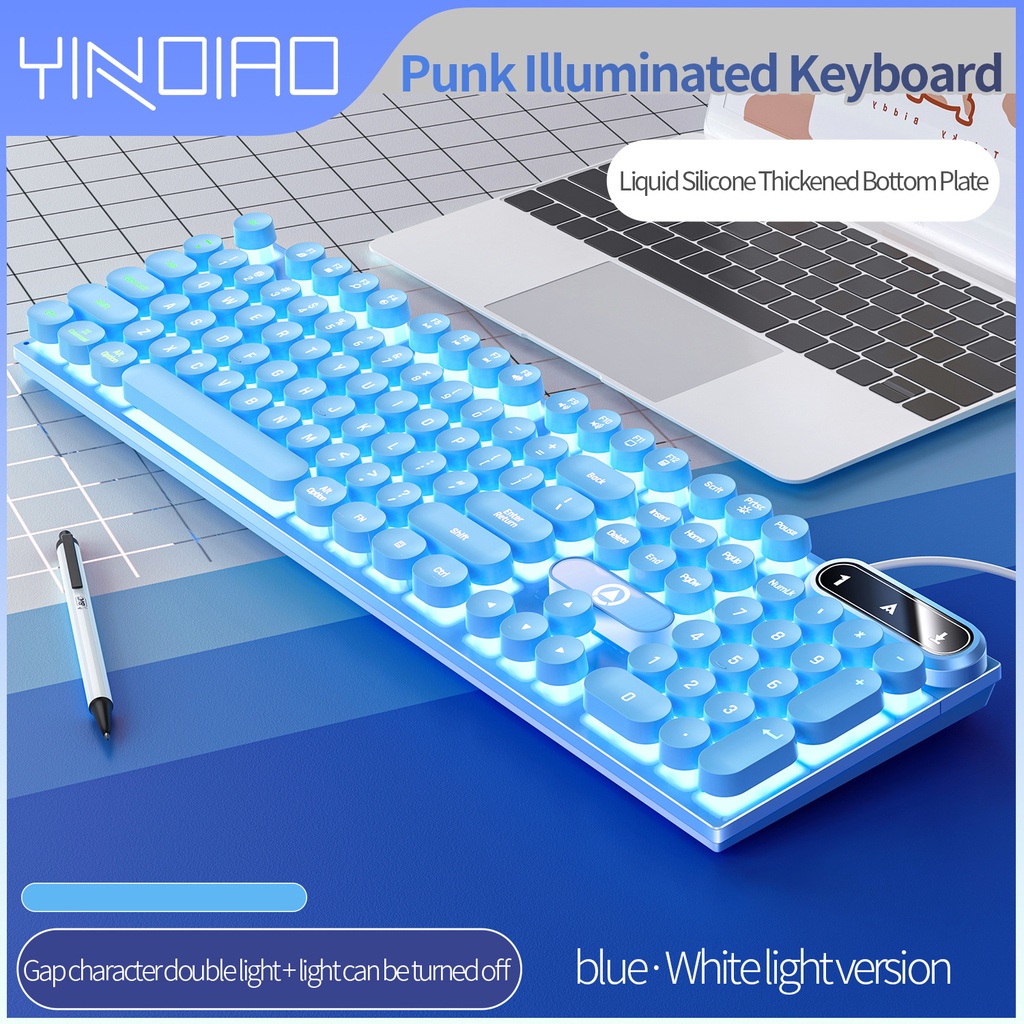 Purple Pink Blue Backlight clicky 104 key Gaming Keyboard Floating ...