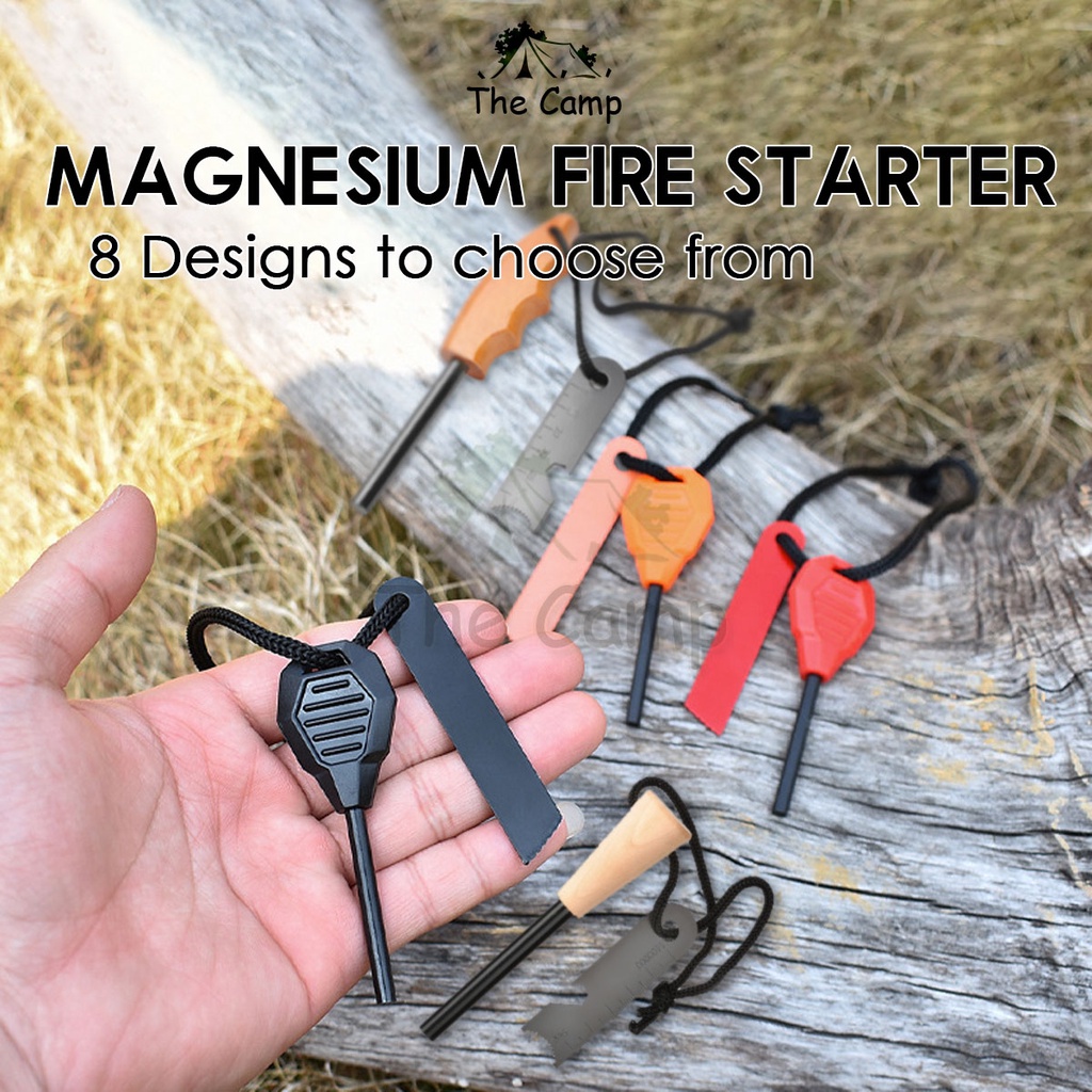 Outdoor Magnesium Fire Starter Ferro Rod Flint Stone with Ruler Camping ...