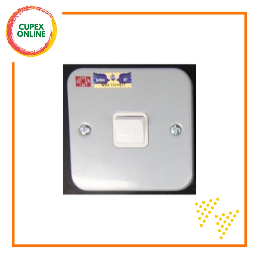 UMS Metal Clad Switch 10A 1 Way 1G/2G/3G Grey (cupex) | Shopee Malaysia