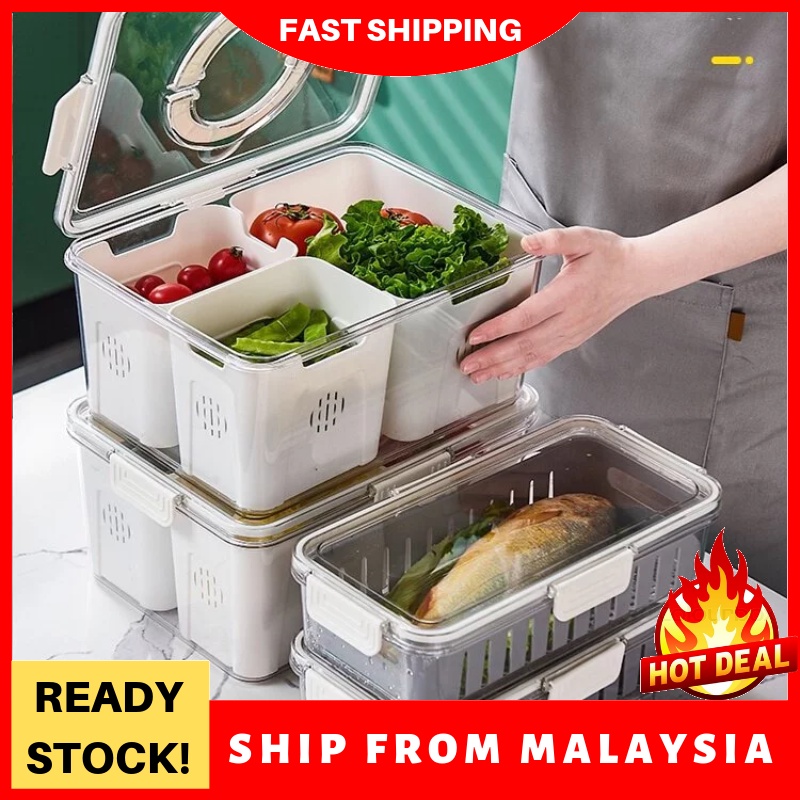 Food Storage Containers Stackable Refrigerator Organizer Bins with Lids ...