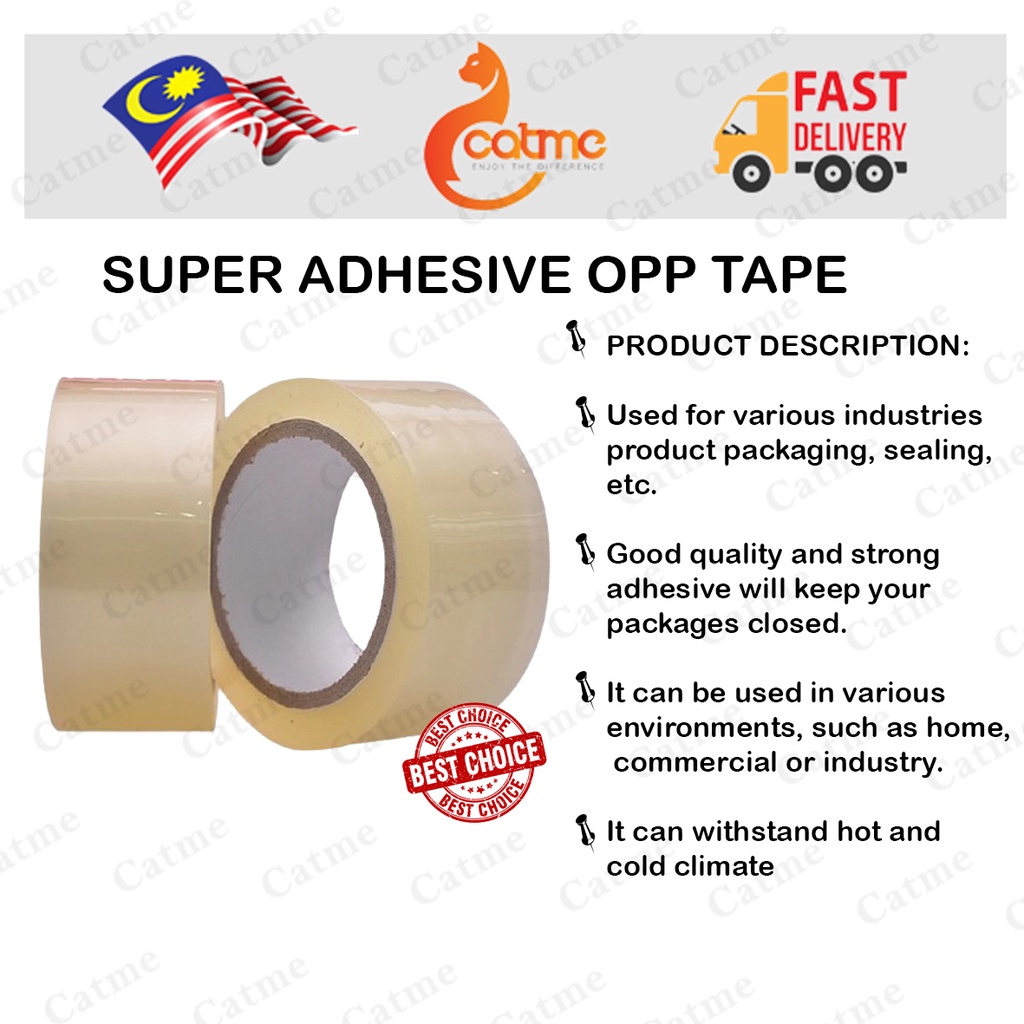 OPP Tape x 100 Yard Length | Transparent sellotape | Super adhesive OPP ...