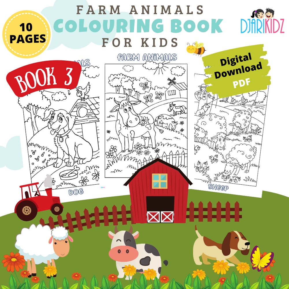 Farm Animals Colouring Pages|Book (PDF) | Shopee Malaysia