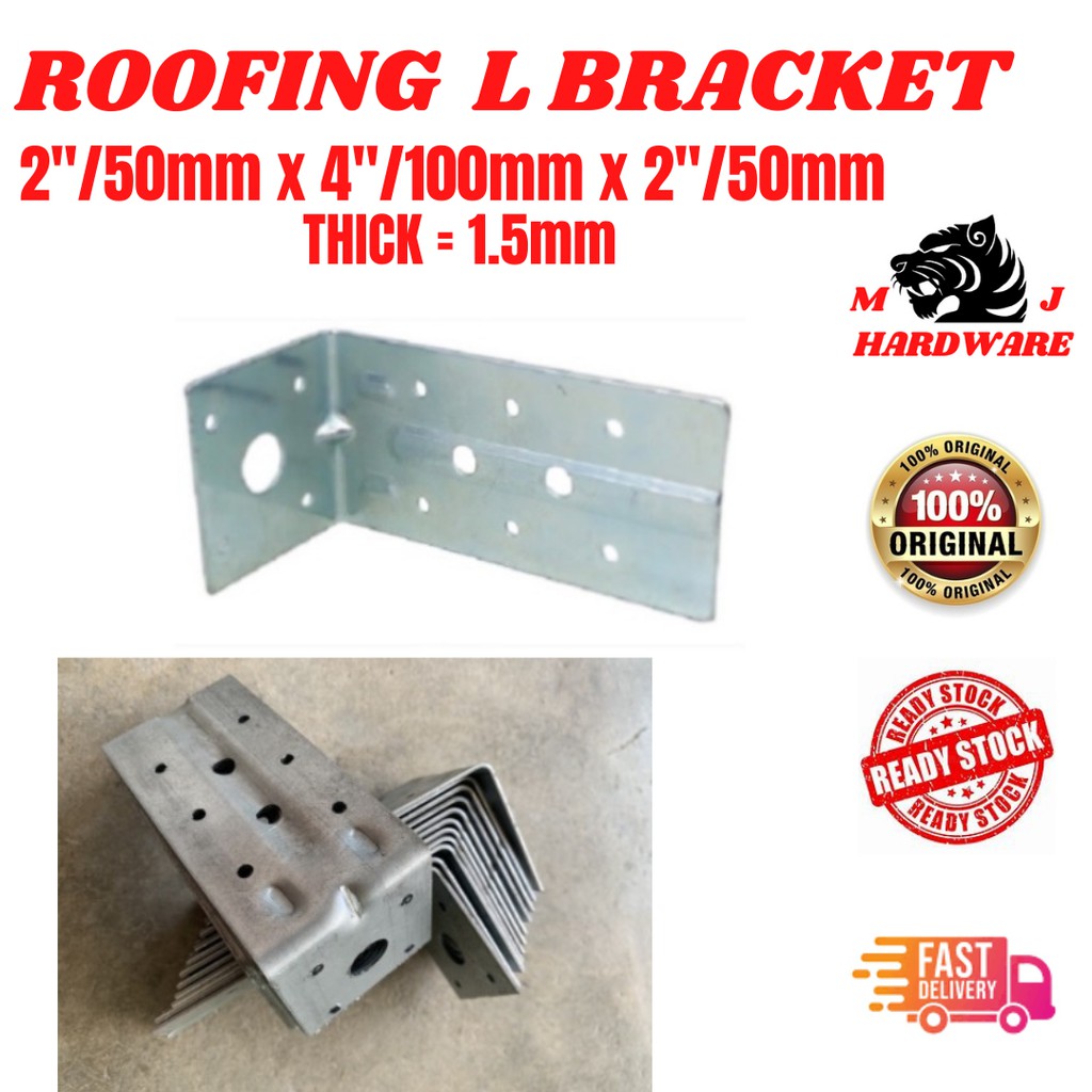 2"X4"X2"x1.5mm, 50x100x50mm Thick:1.5mm Galvanized Iron (GI) L bracket ...