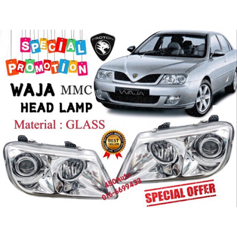 PROTON WAJA MMC 00 HEAD LAMP GLASS // HEADLAMP / LAMPU BESAR DEPAN ...