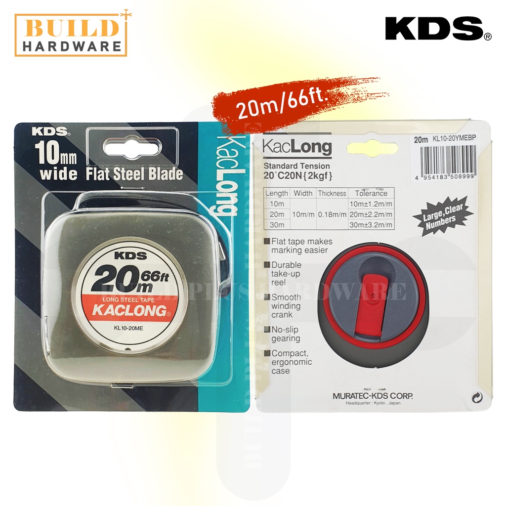 KDS KacLong KL10 Long Steel Tape 10M/20M/30M Measuring Tape 10mm wide Flat Steel Blade Pita ...