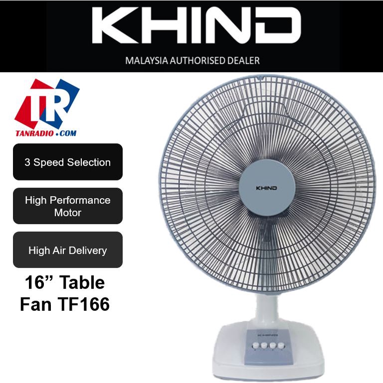 Khind Table Fan High 3 Speeds With Sirim (12"/16") TF166/TF1610 ...