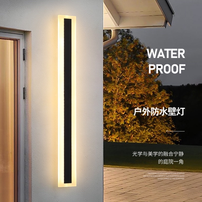 Outdoor Modern LED Light Long Ceiling Light Wall Light Black Lampu ...