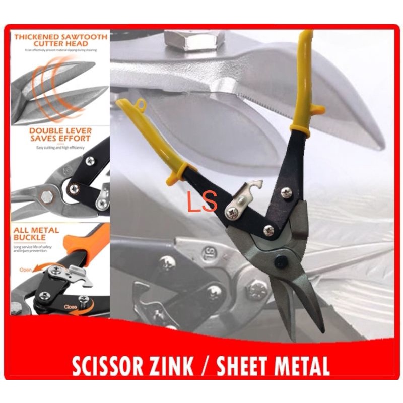 STAG 10'' ZINC CUTTER SCISSOR ZINK CUTTER GUNTING BESI yellow cutter ...