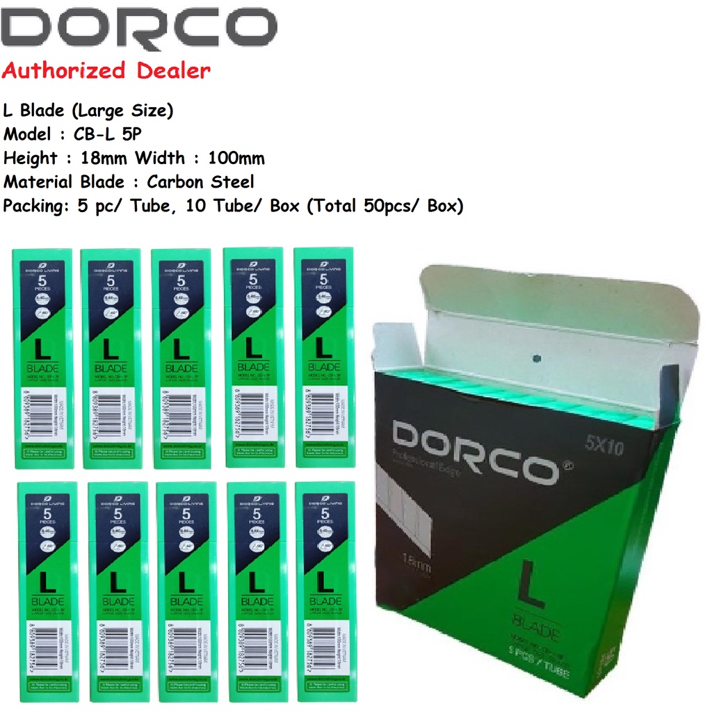 Dorco Cutter Blades Refill (Large) 50pcs/Box Carbon Steel Material ...