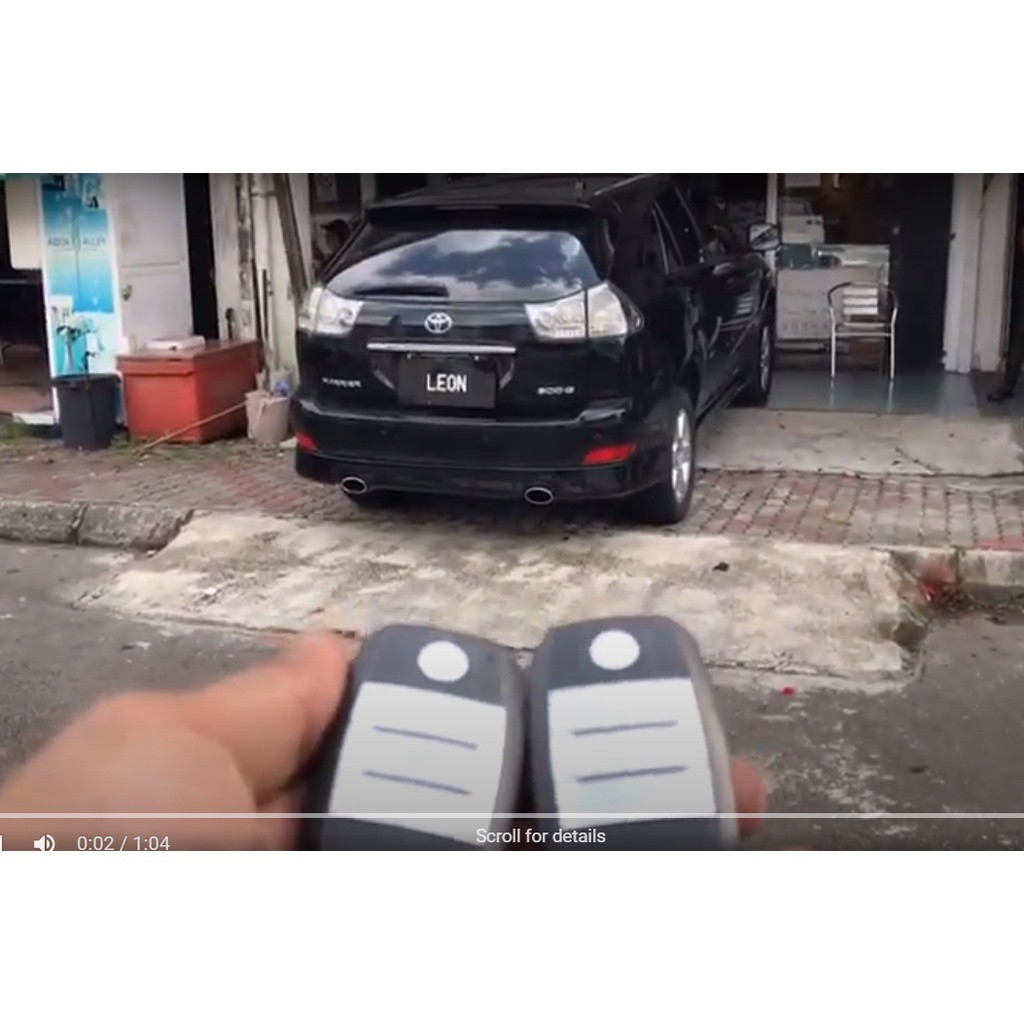 Leon Toyota Harrier MCU30 PKE Fully Keyless Entry Intelligent Smart Alarm System- Push Start ...