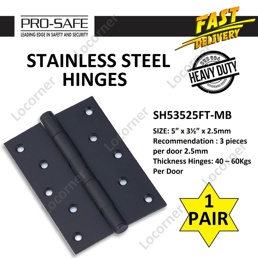 PRO-SAFE Stainless Steel SUS 304 Hinges SH53525FT-SS 🤩/ Engsel Pintu ...