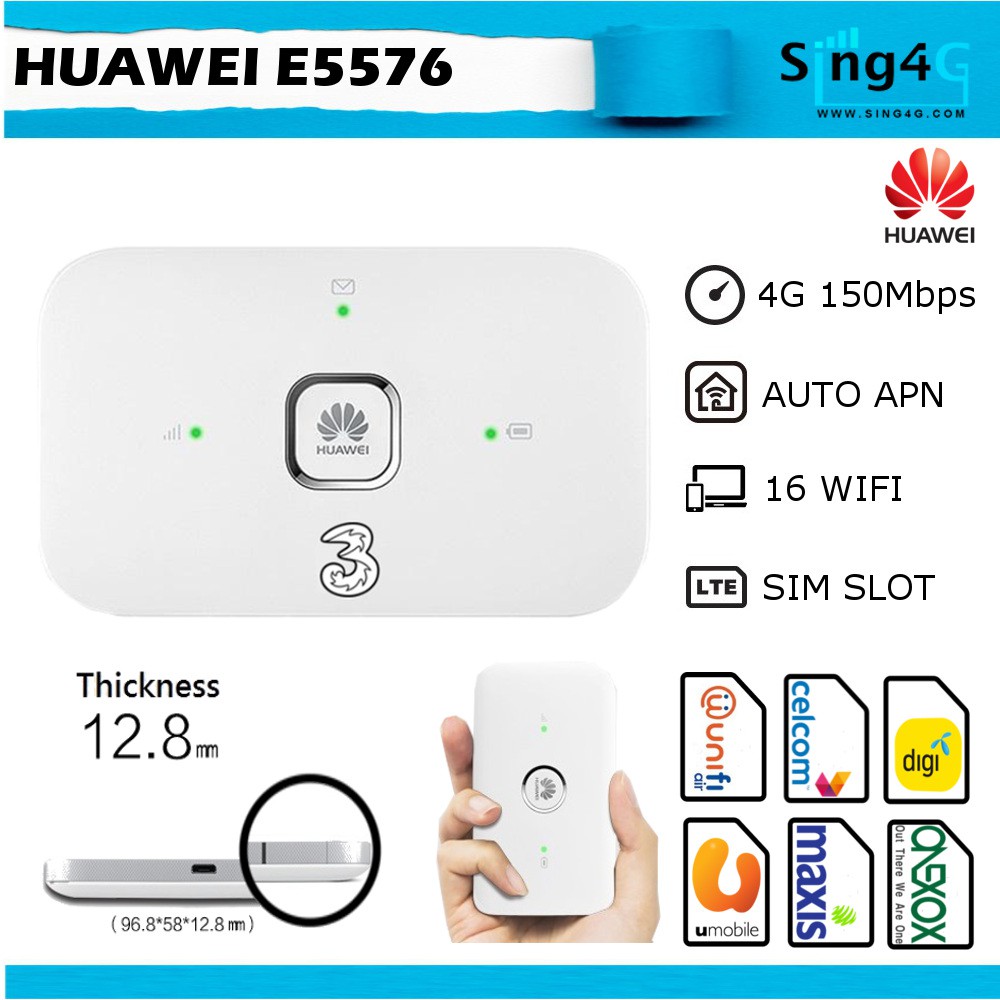 Huawei E5576 Mobile WiFi Mifi Router Modem 4G & Portable Digi Celcom ...