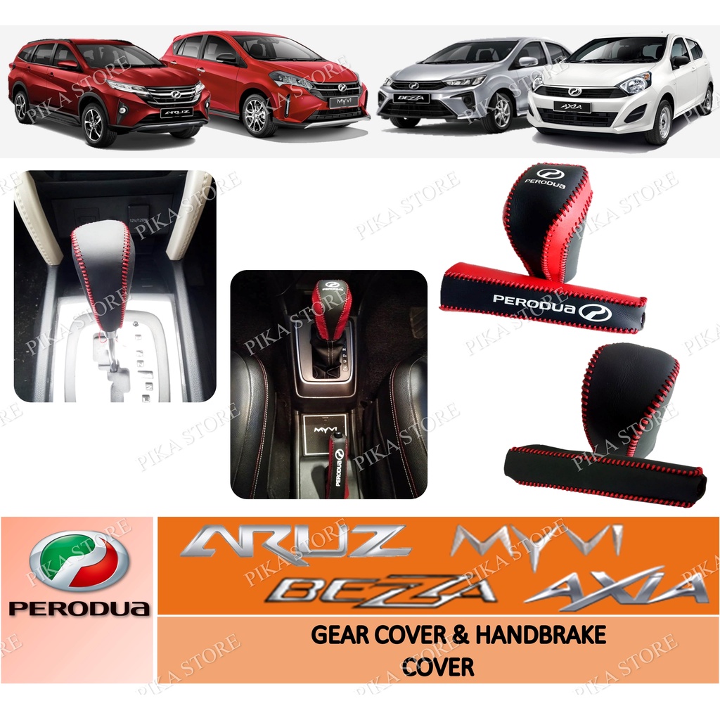 [Perodua] Leather Gear Cover & Handbrake Cover Perodua Myvi 2018 Myvi ...
