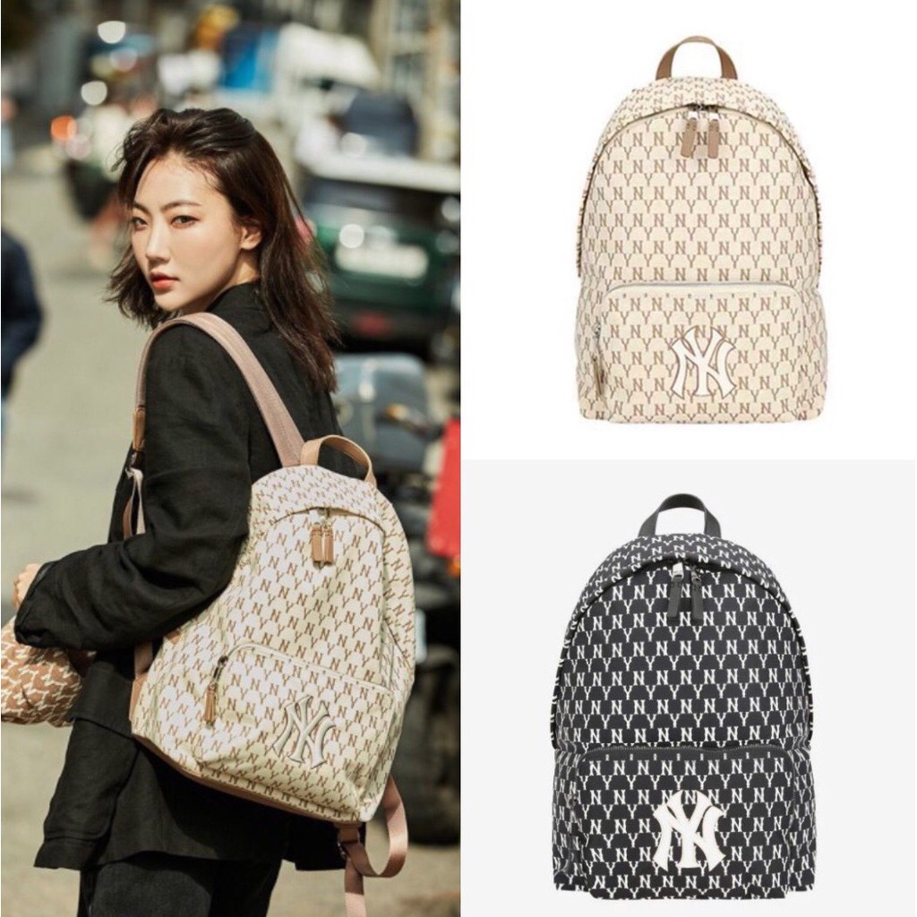 [Standard Product 1: 1] MLB NEW YORK YANKEES MONOGRAM Back Pack Beige ...