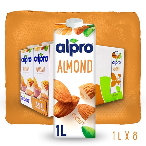 Alpro Plant Based Real Roasted Almond Original Dairy Free Milk 8 x 1 ...