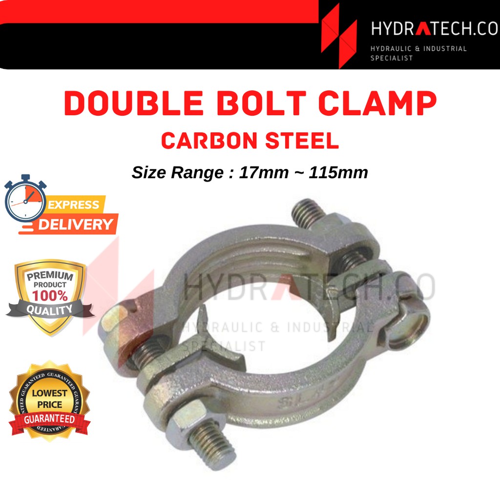 [CLAMP] DOUBLE BOLT CLAMPS - MILD STEEL, FOR UNIVERSAL CHICAGO COUPLING ...