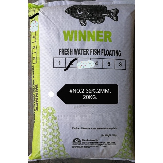 WINNER Freshwater Fish Floating Pellet Fish Food Feed (20kg) | Shopee ...